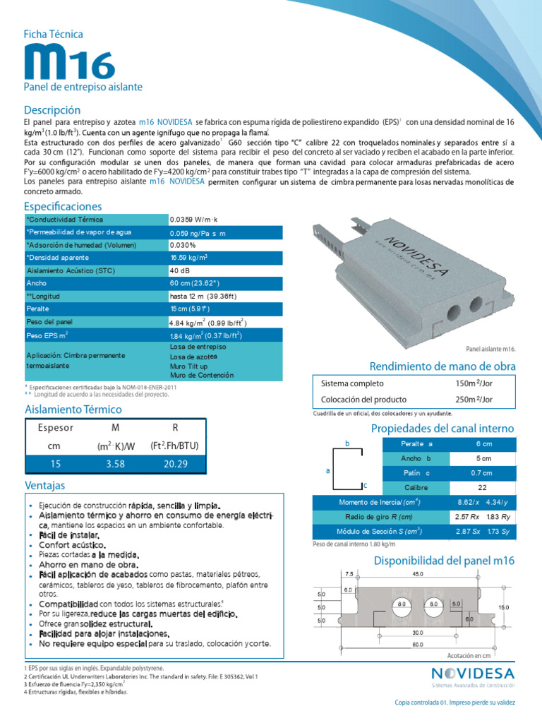 Ficha m16 | PDF | Aislamiento térmico | Materiales