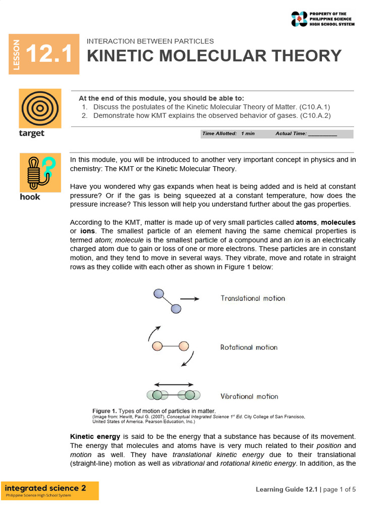 Kinetic Molecular Theory Overview | PDF | Gases | Temperature