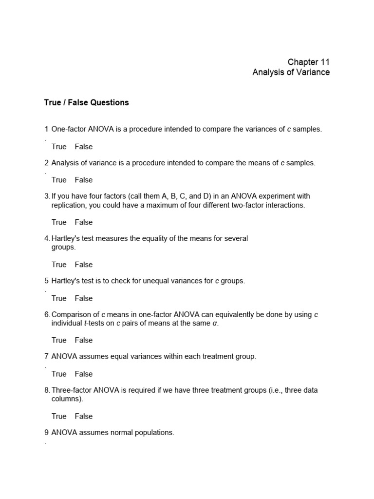 ANOVA: Key Concepts and Excel Functions | PDF | Analysis Of Variance ...