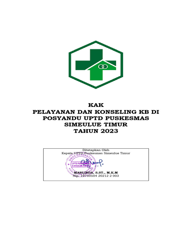 Kak Pelayanan Dan Konseling KB Di Podsyandu | PDF