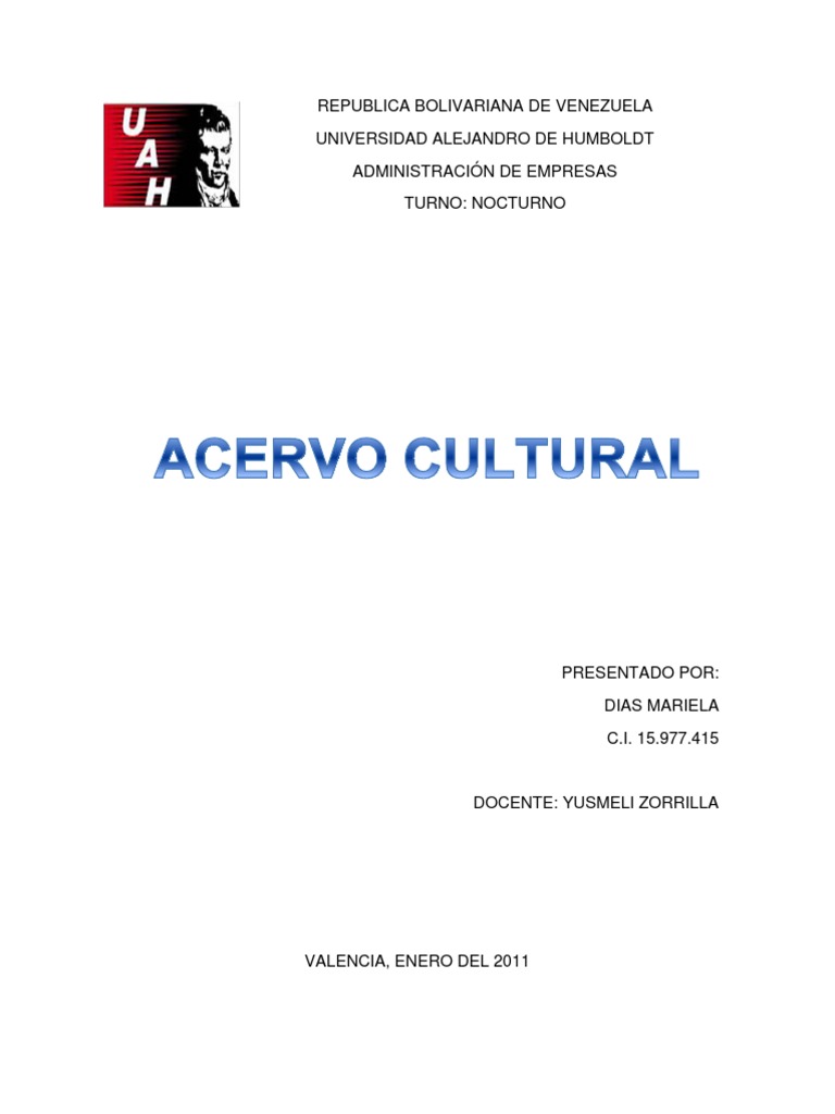 Definición y Significado del Acervo Cultural | PDF | Melodía ...