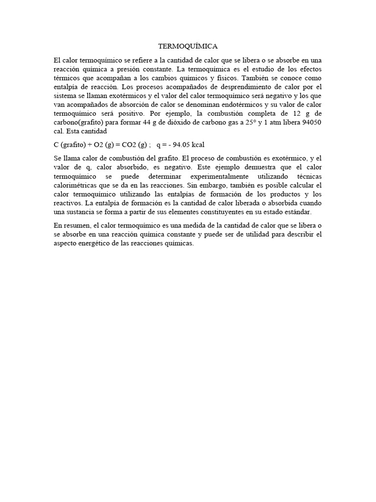 TERMOQUÍMICA | PDF | Ciencia y matemáticas
