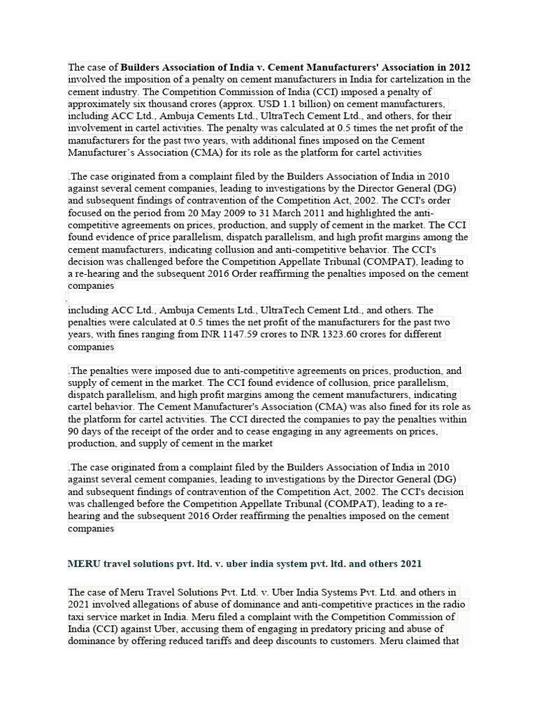 Cases of Competition Law | PDF | Competition Law | Cartel