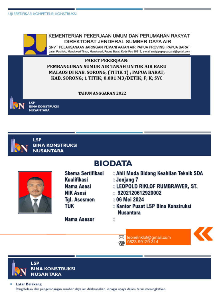 Contoh PPT Bahan Paparan Untuk Assesmen Sertifikasi Keahlian Bidang ...