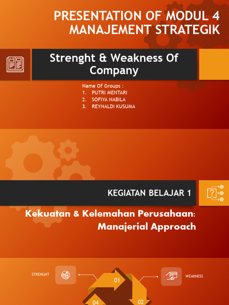 MANAJEMEN STRATEGIK - StrengthsWeaknessComp OF MODUL 4 | PDF | Strategic Management | Business ...
