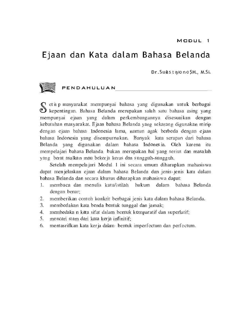 HKUM4101 - Modul 1 Ejaan Kata Dalam BBelanda | PDF