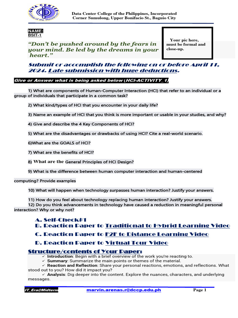 Assign Distance Learning | PDF | Human–Computer Interaction | Cognition
