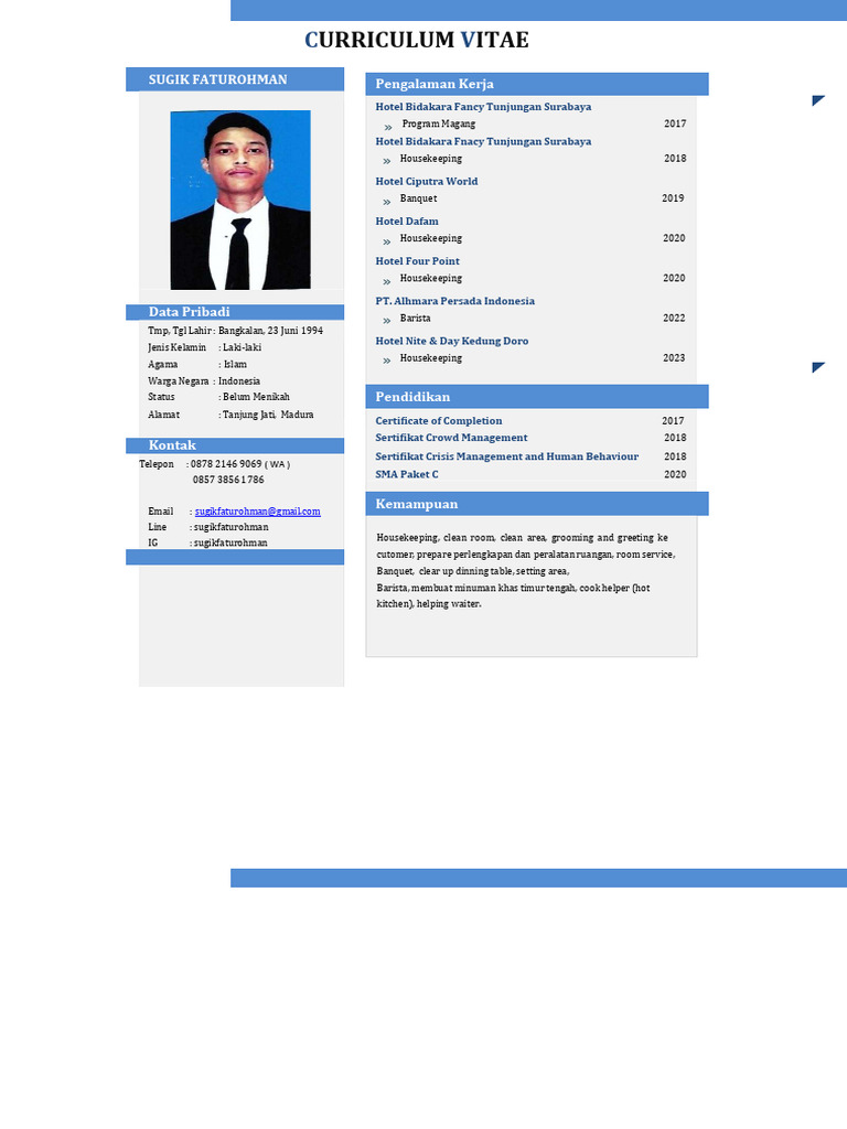 CV - Sugik Fatur Rohman | PDF