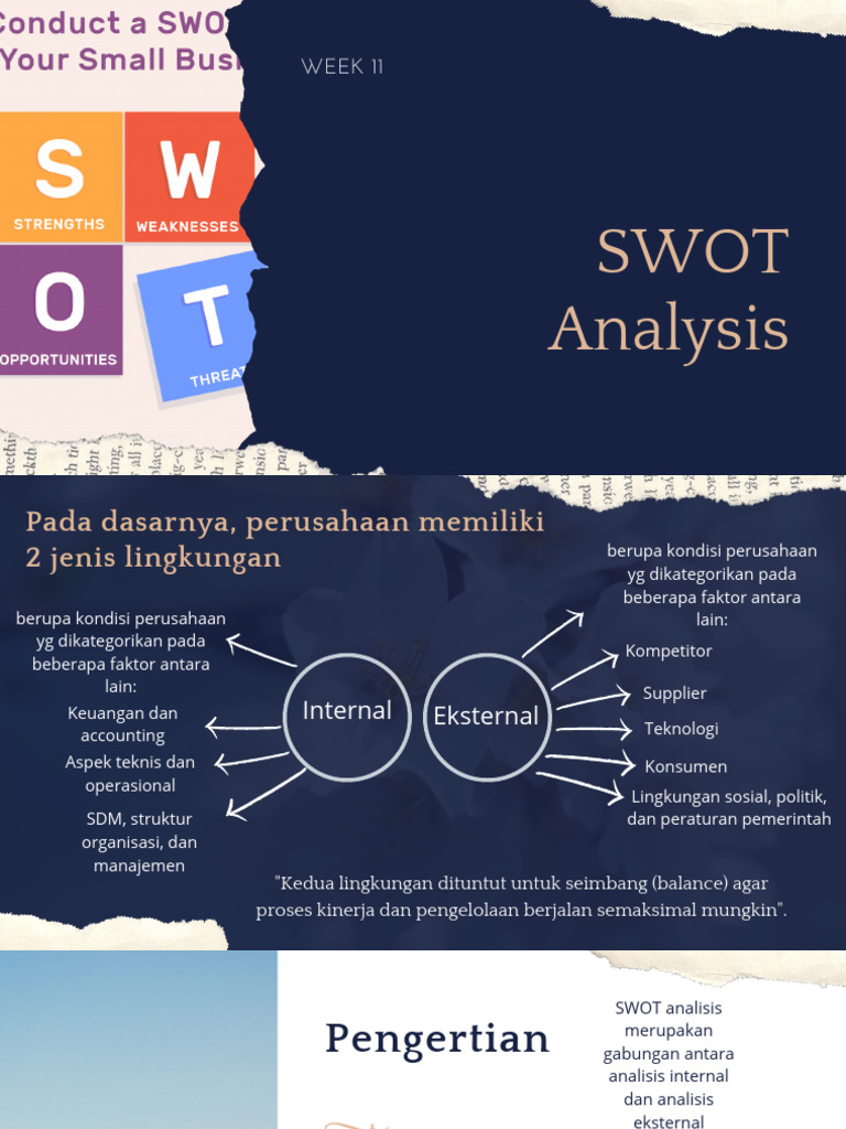 Week 11 SWOT Analysis | PDF | Pengelolaan Keuangan & Uang