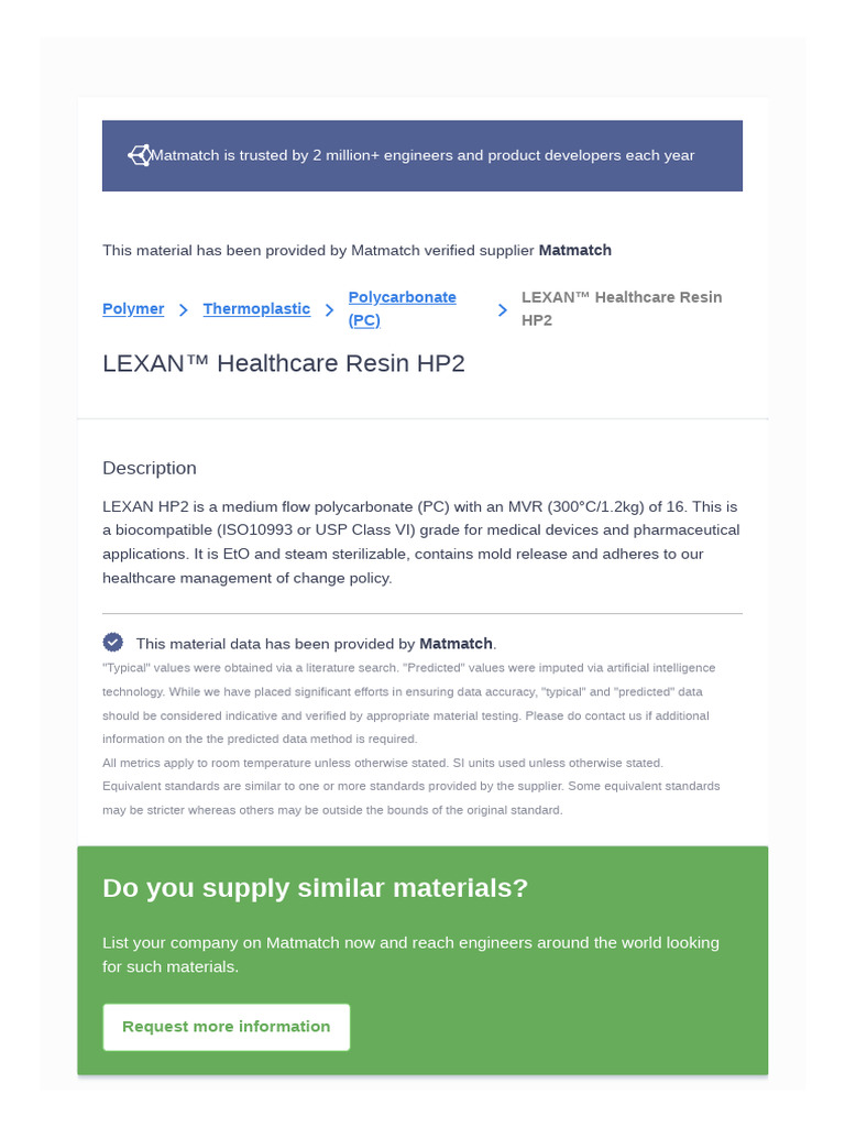 Mama410438 Lexan Healthcare Resin hp2 | PDF | Strength Of Materials ...