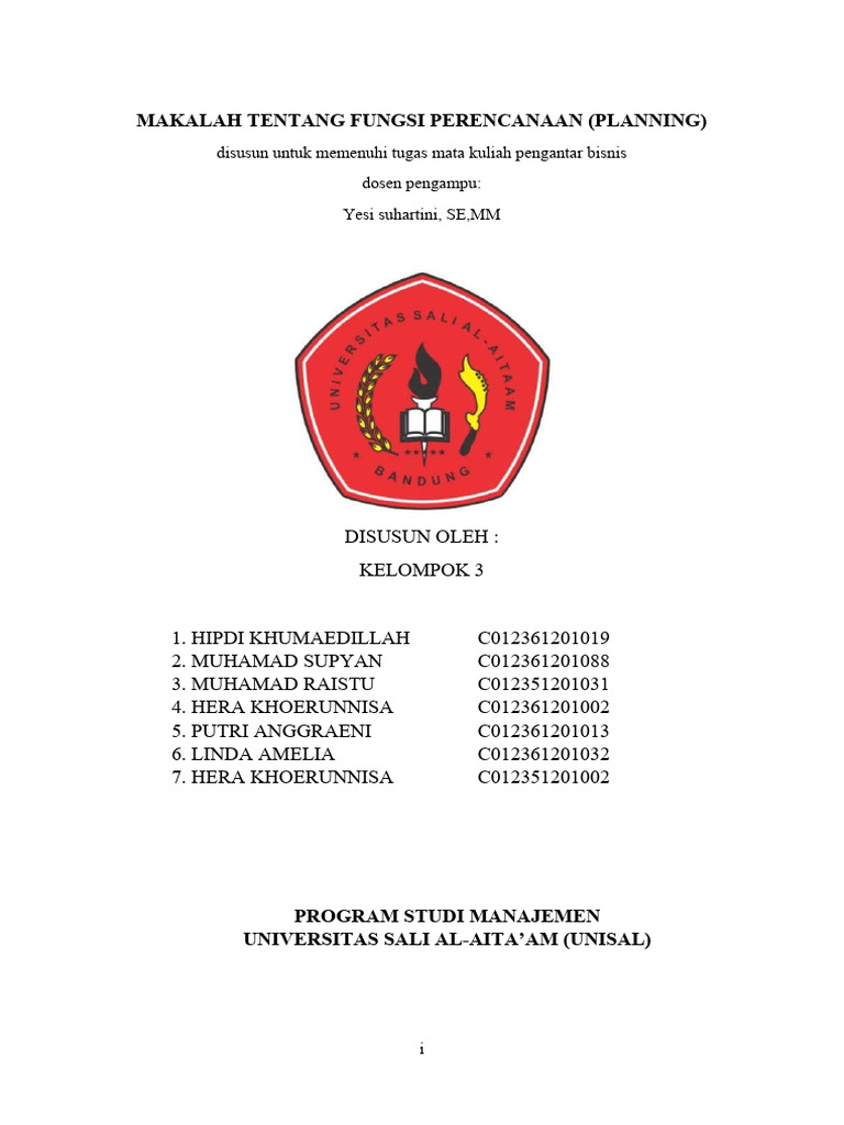 Makalah Fungsi Perencanaan Klompok 3 | PDF