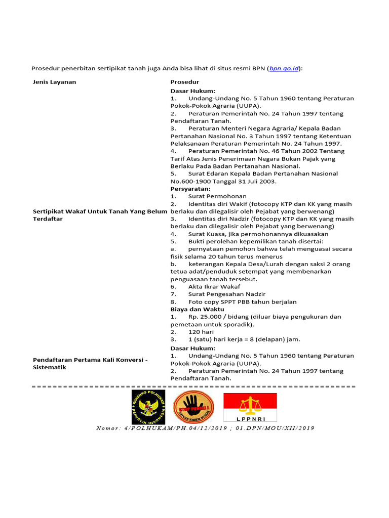 Prosedur Penerbitan Sertif Oleh BPN | PDF