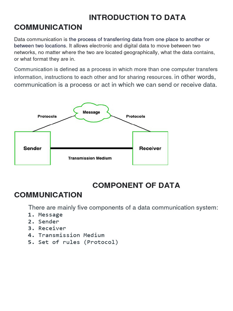 Concept of Data Communication | PDF | Computer Network | Telecommunications