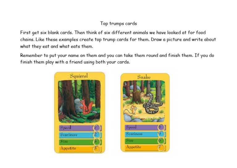 Create Your Own Animal Top Trumps | PDF | Language Arts & Discipline