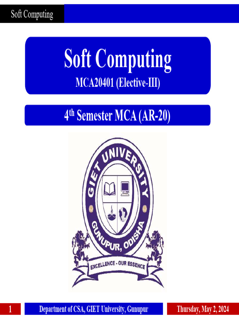 SC Unit I | PDF | Fuzzy Logic | Artificial Neural Network