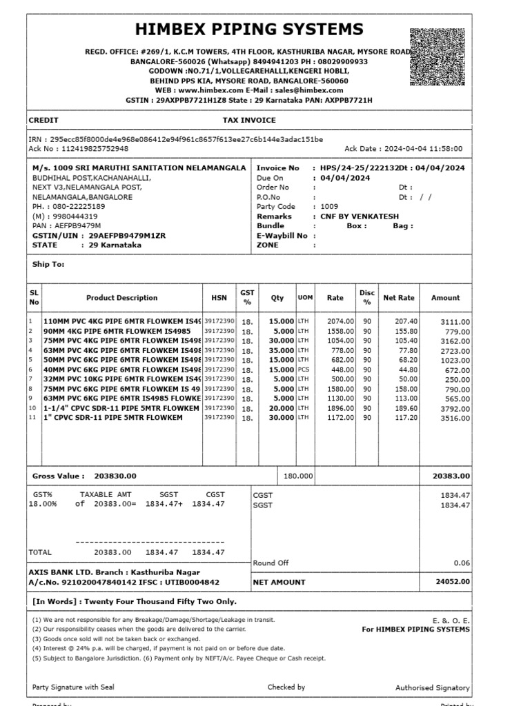 Inv-222132 Maruthi | PDF