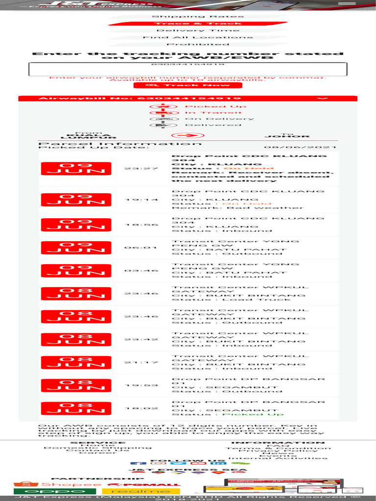 Track & Trace a Parcel J&T Express | PDF