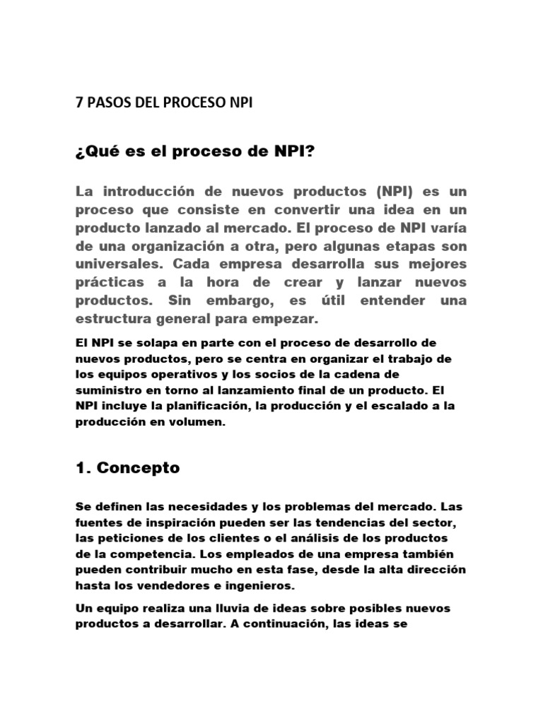 7 Pasos Del Proceso Npi | PDF | Business | Calidad (comercial)