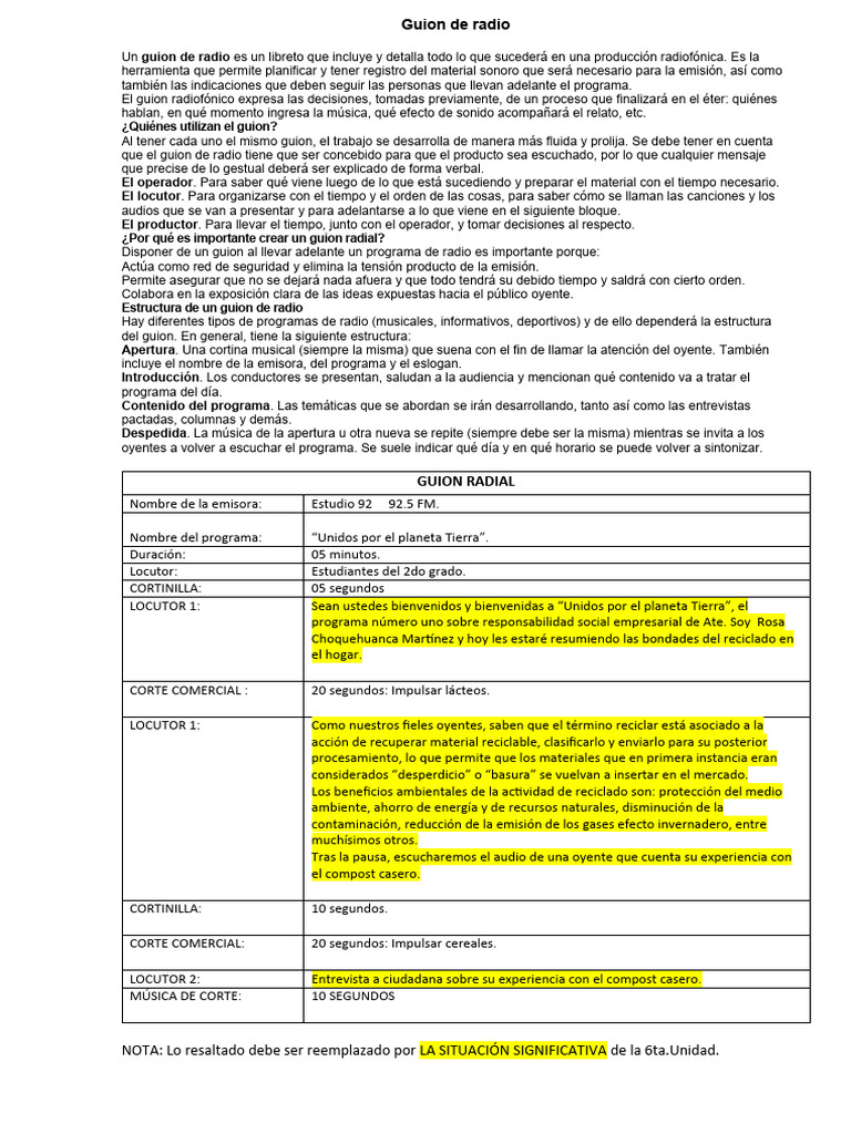 Guion Radial-2do | Descargar gratis PDF | Radiodifusión
