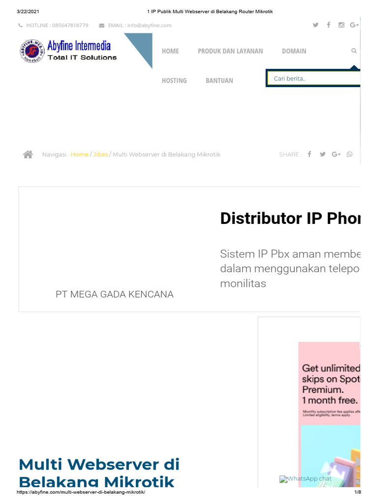1 IP Publik Multi Webserver Di Belakang Router Mikrotik | PDF