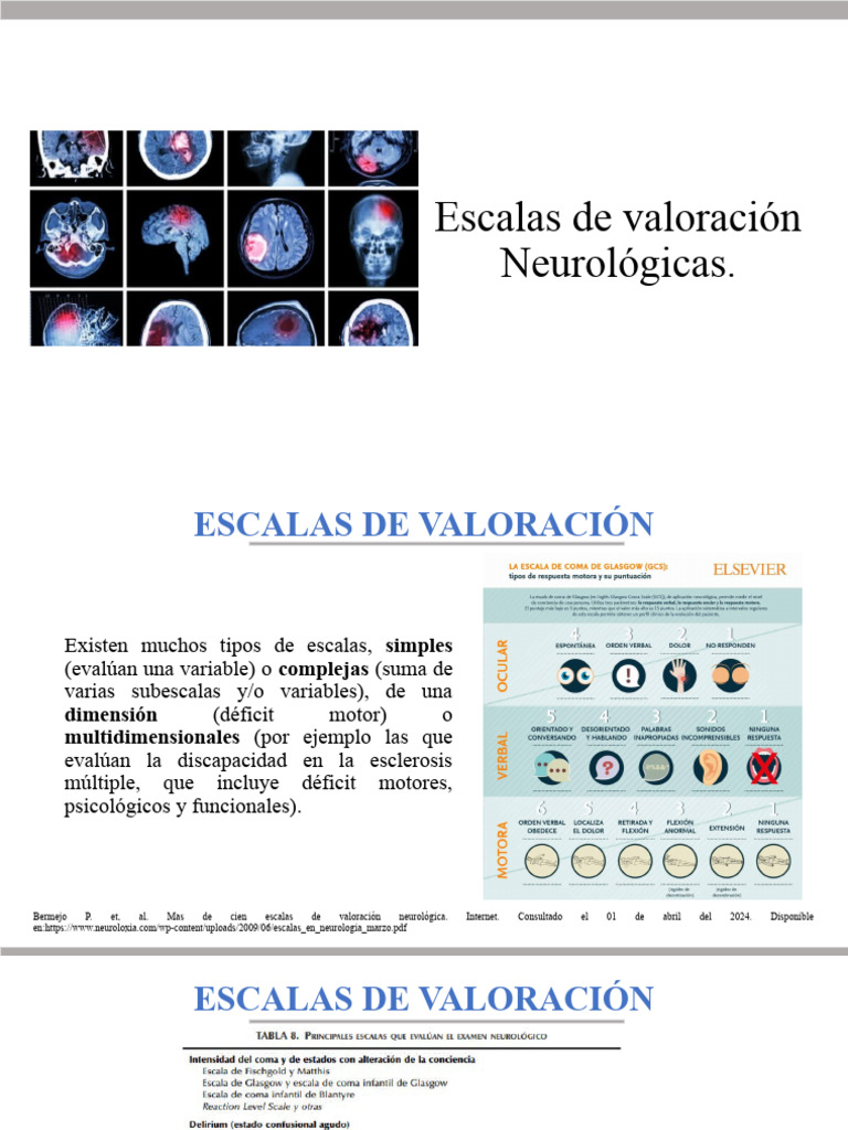03 Escalas de Valoracion Neurologica | Descargar gratis PDF | Coma | Neurología