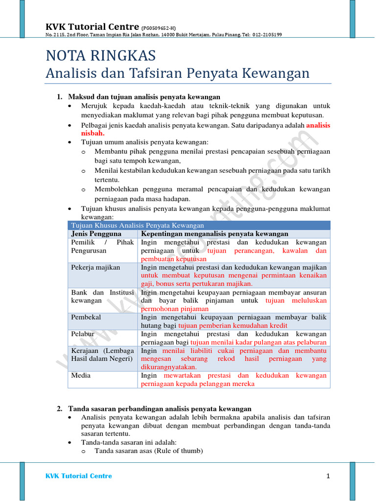 Nota Ringkas SPM AN | PDF