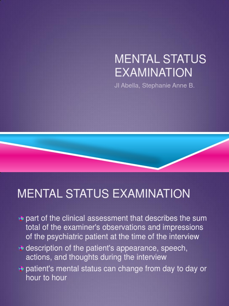 Mental Status Examination | PDF | Hallucination | Mental Health