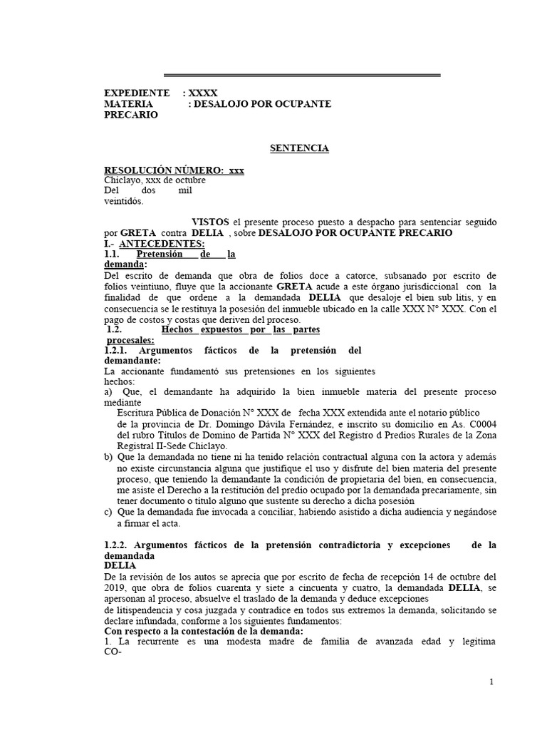 DESXOP-1ra Inst | PDF | Demanda judicial | Ley procesal