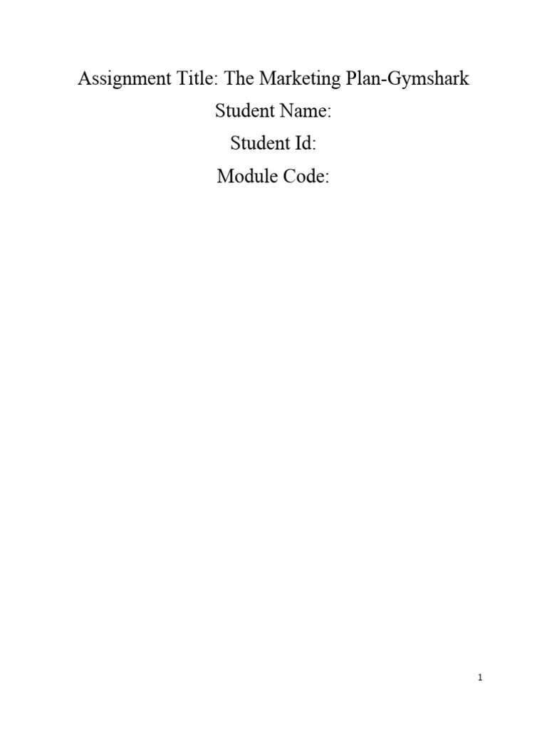 Gymshark Marketing Plan Analysis | PDF | Marketing | Market Segmentation