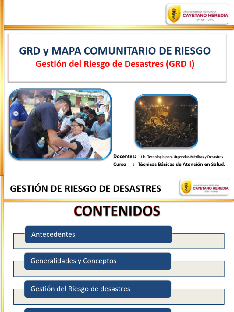 Sem. 1 - Clase Teórica de GRD I - Mapa Comunitario - 2023 | PDF | Riesgo | Desastres naturales