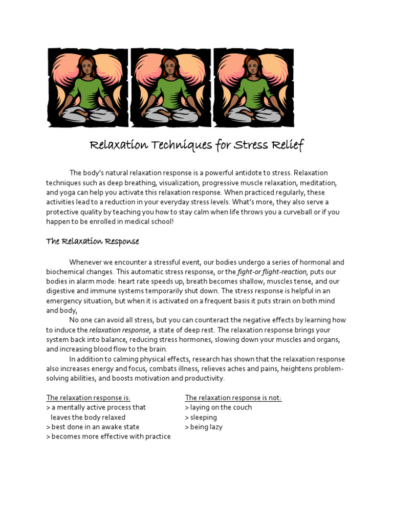 Relaxation Techniques For Stress Relief | PDF | Relaxation (Psychology ...