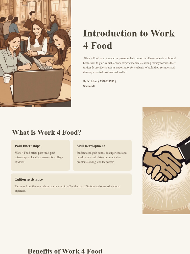 Introduction To Work 4 Food | PDF | Internship | Job Hunting