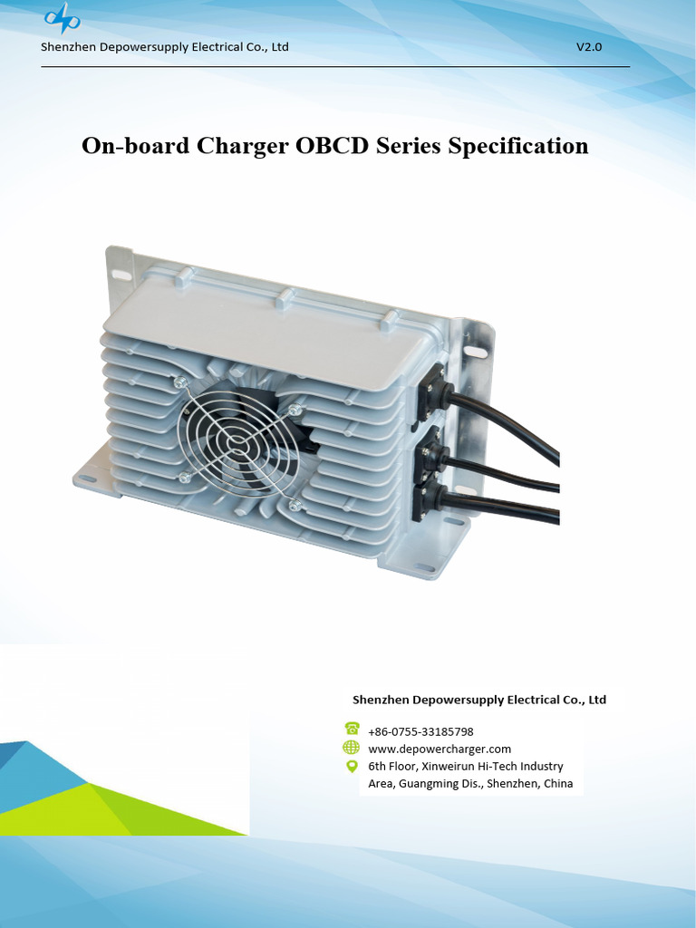 On Board Charger OBCD Series Specification | PDF | Battery Charger ...