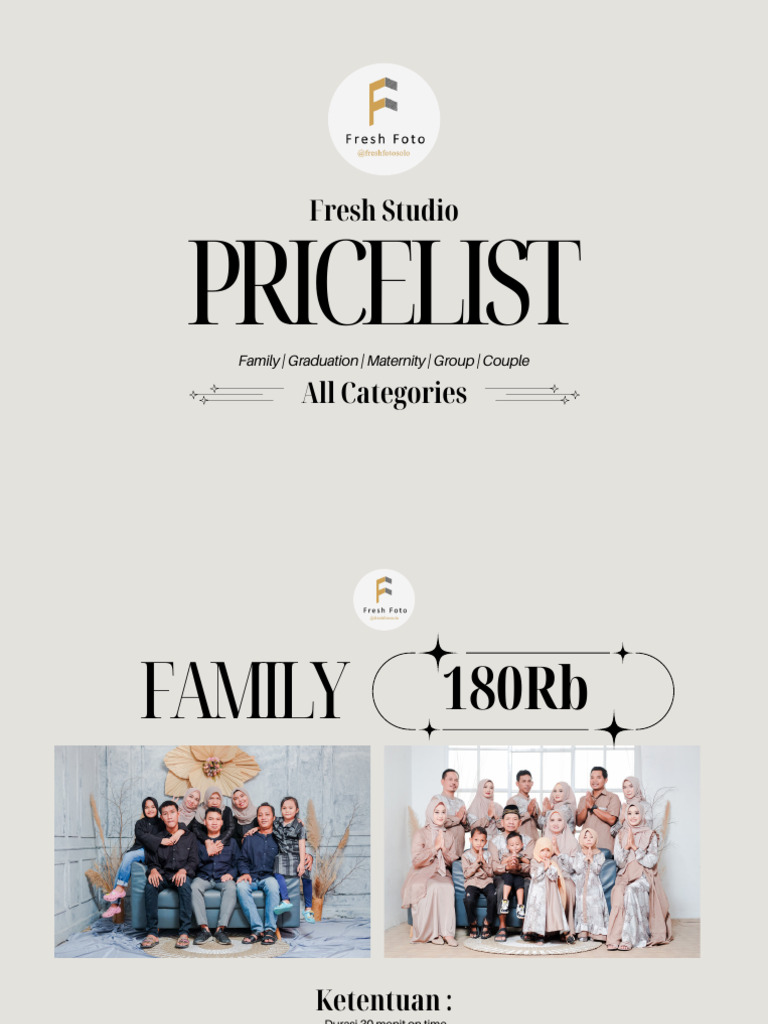 Pricelist Foto Studio | PDF