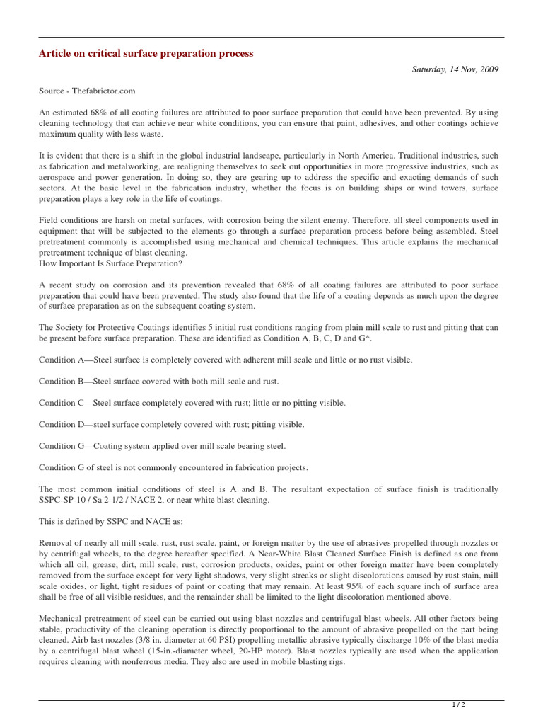 Article Surface Preparation Meta | PDF | Rust | Corrosion