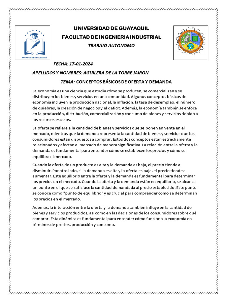 Conceptos Básicos de Oferta y Demanda | PDF Conceptos Básicos de Oferta y Demanda | PDF