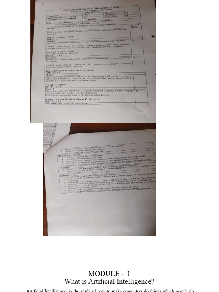 MODULE – 1 | PDF | Artificial Intelligence | Intelligence (AI) & Semantics
