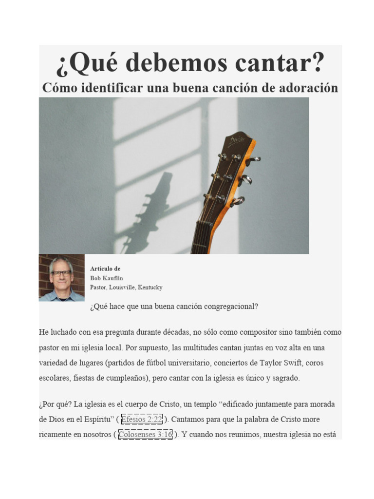 Qué Debemos Cantar | PDF | Salmos | Biblia