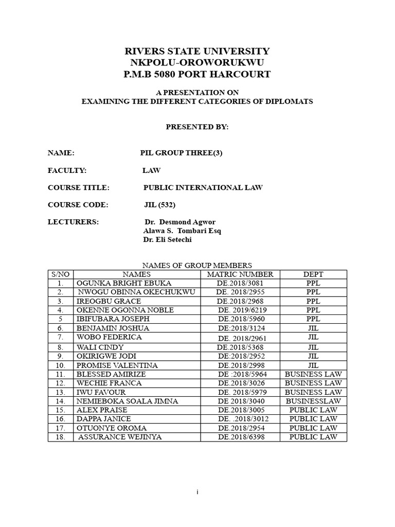 PIL%20GROUP%203%20PRESENTATION-2%20correct | PDF | Consul (Representative) | Diplomacy