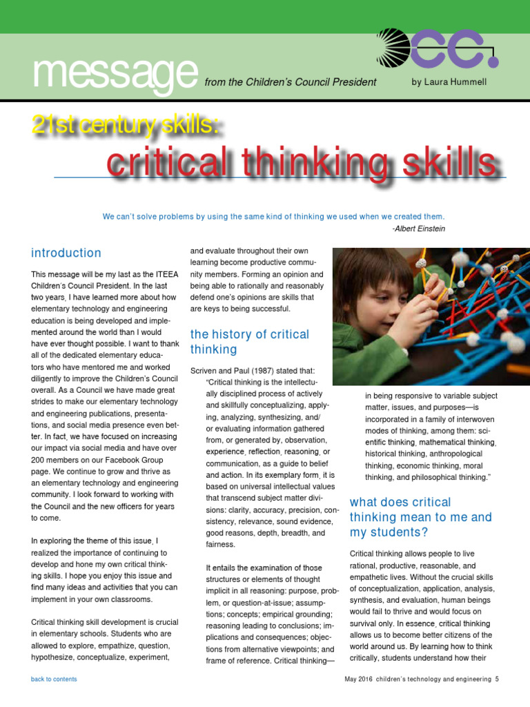 21st Century Skills Critical | PDF | Critical Thinking | Thought