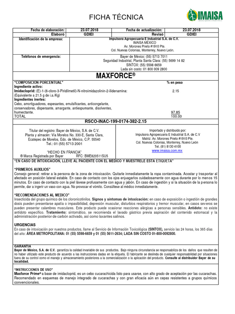 MAXFORCE-PRIME_Ficha-Tecnica | PDF