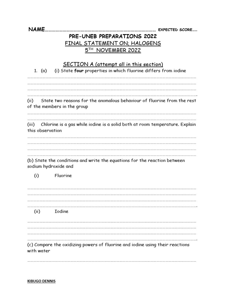 s6 Halogen Test | PDF | Chlorine | Physical Chemistry