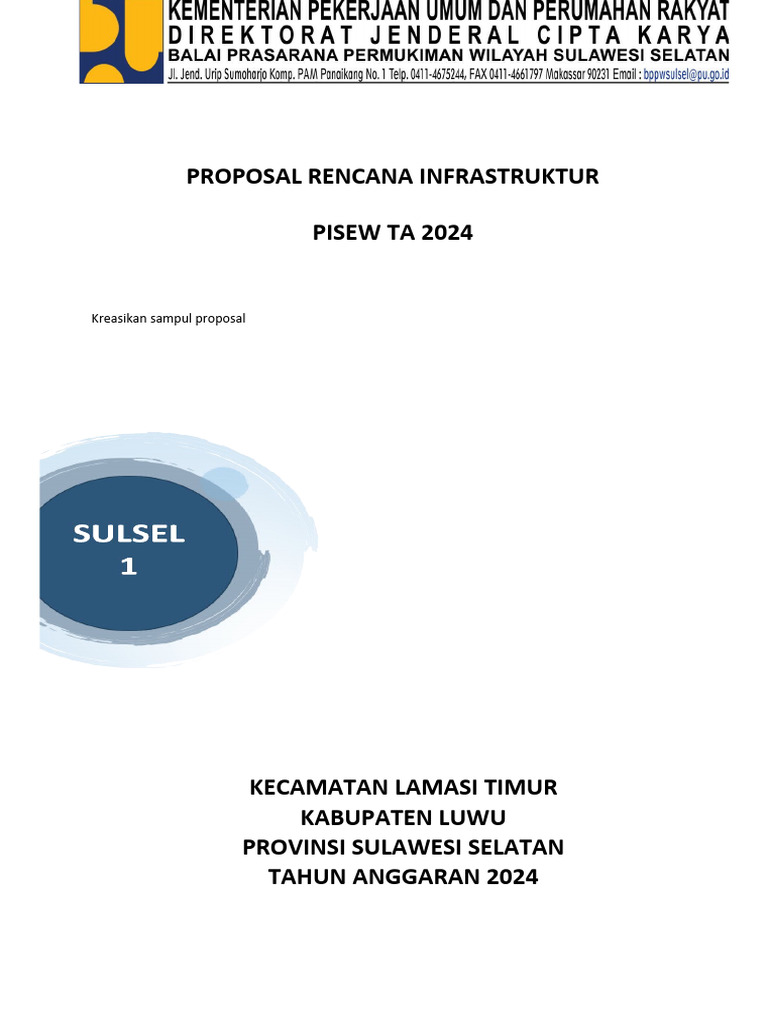 Contoh Proposal Rencana Infrastruktur Pisew 2024 | PDF