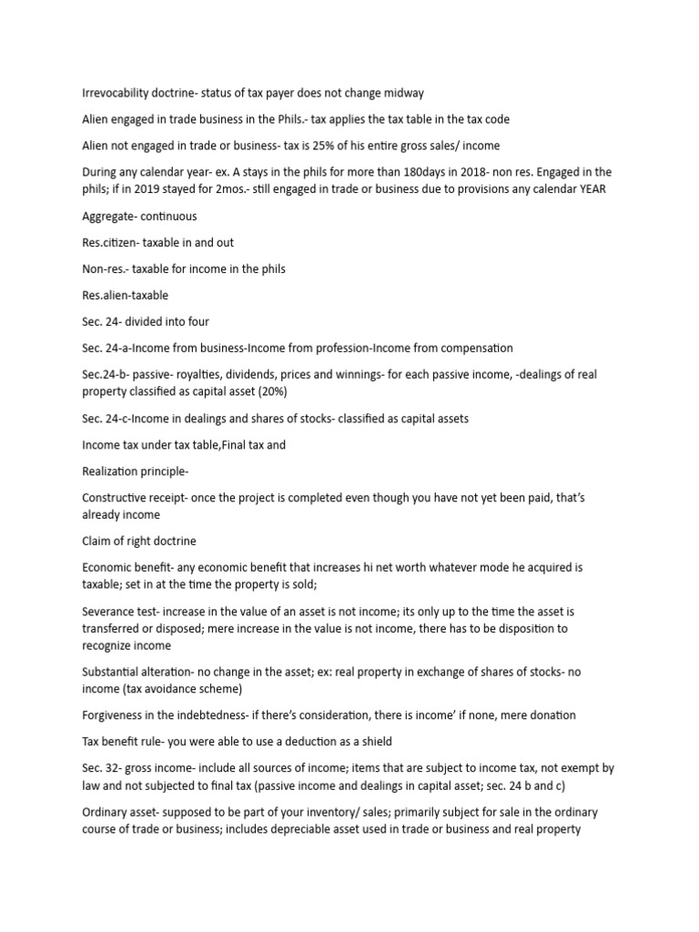 Tax Notes Pdf Income Taxes