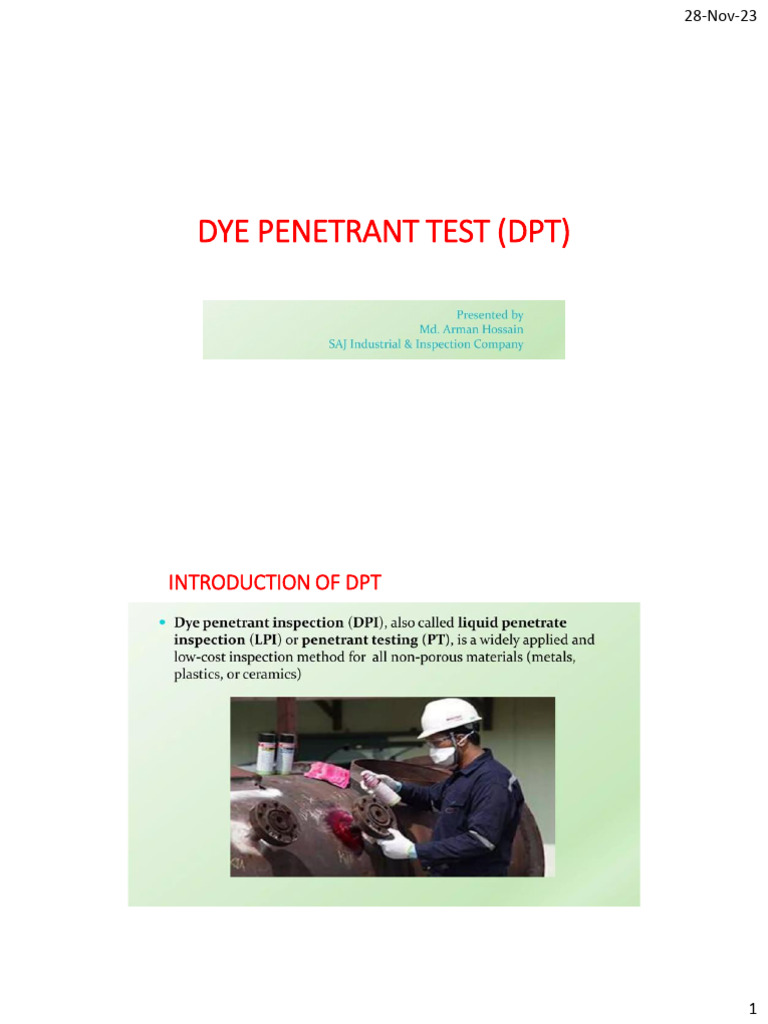Comprehensive Guide to Dye Penetrant Testing | PDF