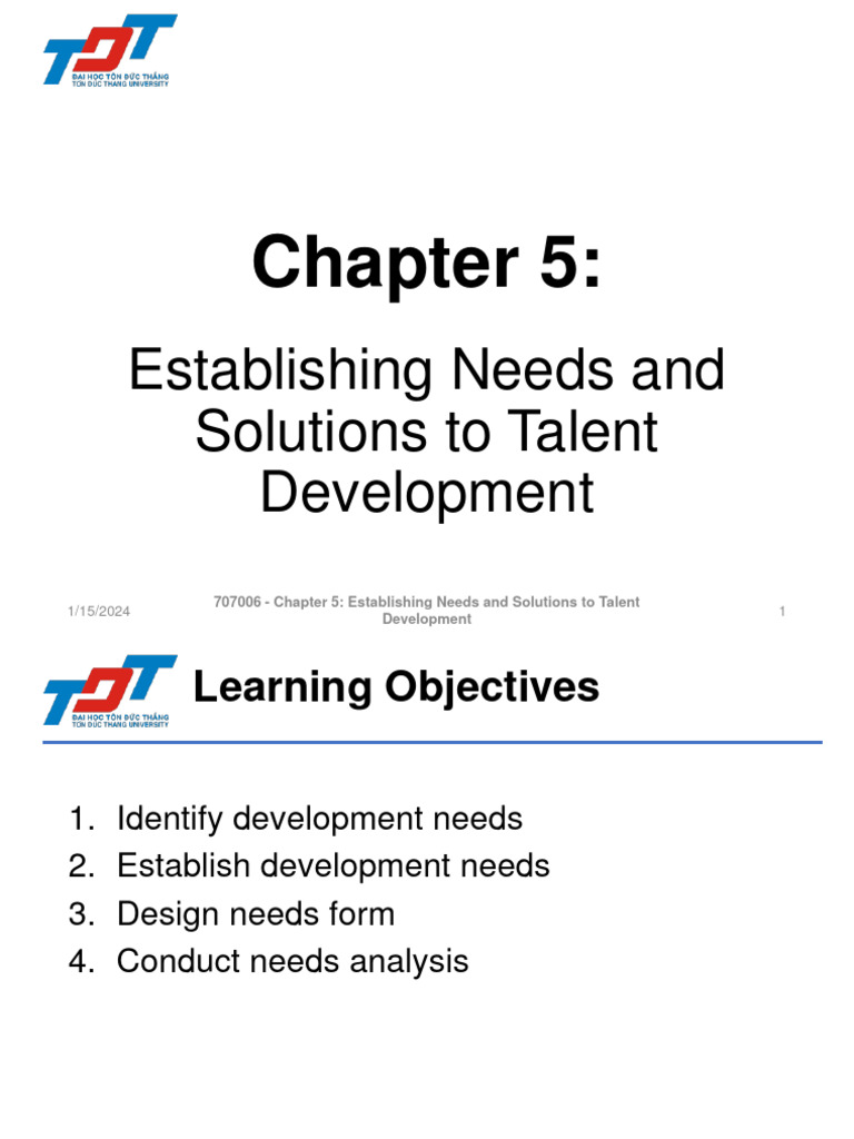 Chapter 5 Establishing Needs and Solutions To Talent Development | PDF ...