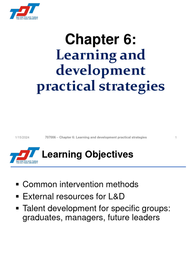 Chapter 6 Learning and development practical strategies | PDF | Learning | Mentorship