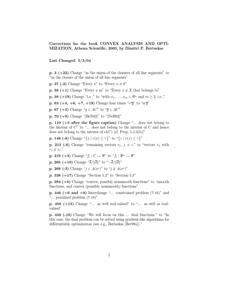 CntrlEngg (Optimization) ConvexAnalysisAndOptimization Solutions DimitriBertsekas | PDF ...