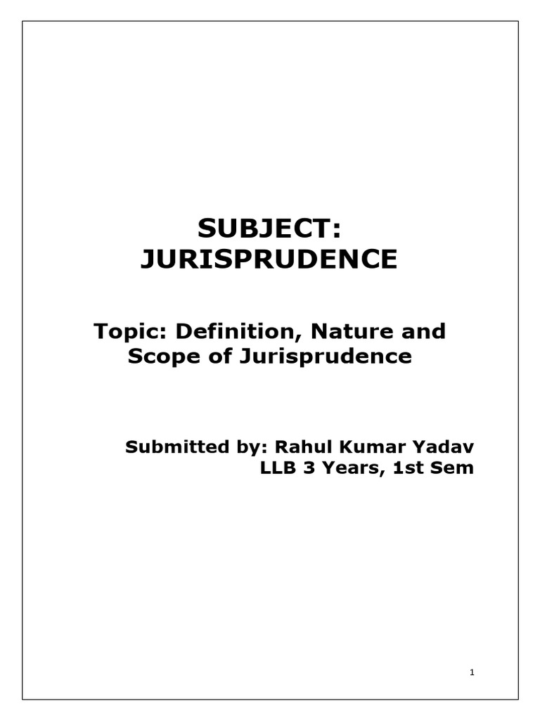 Assignment-Subject 1-Jurisprudence | PDF