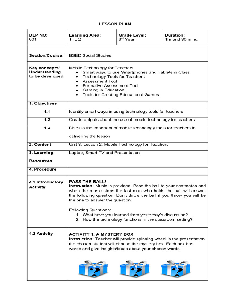 LESSON PLAN Jenny | PDF | Smartphone | Teachers